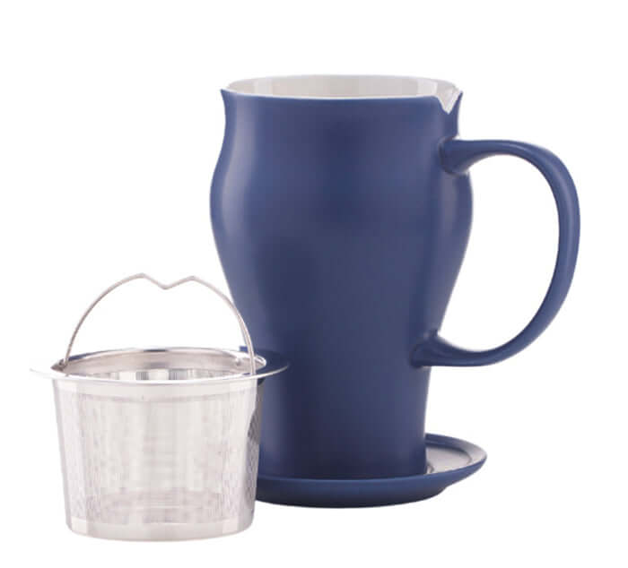 Satin Tea Mug - Curvy Ceramic Tea Mug with Metal Infuser | Tea Spot ...