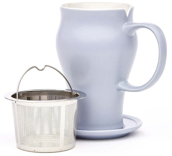 Satin Tea Mug - Curvy Ceramic Tea Mug with Metal Infuser | Tea Spot ...